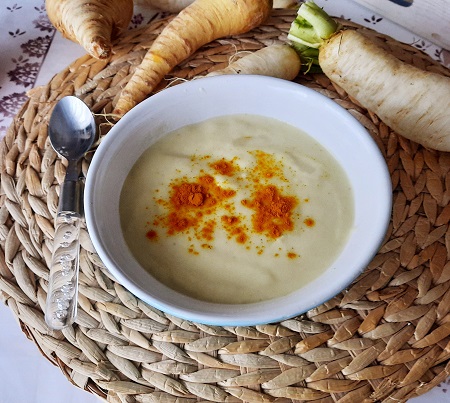 Crema de nabos, chirivía y mijo